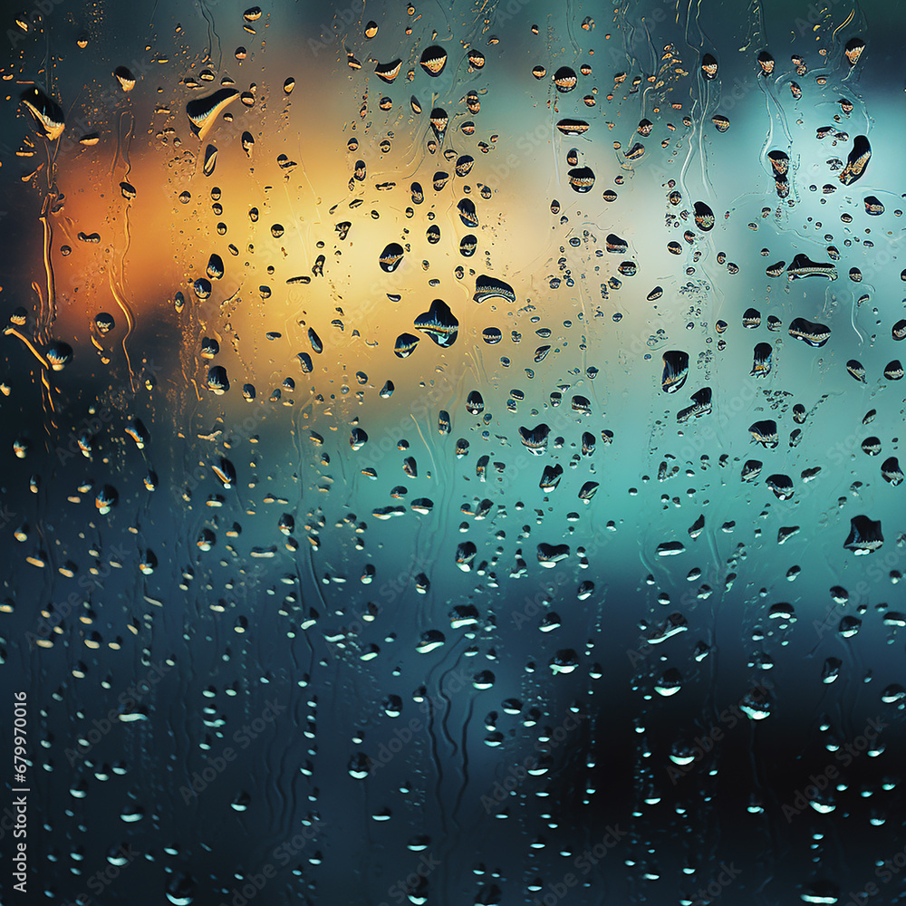 AI-Generated Image: View Through Rain-Streaked Windowpane Droplets ...
