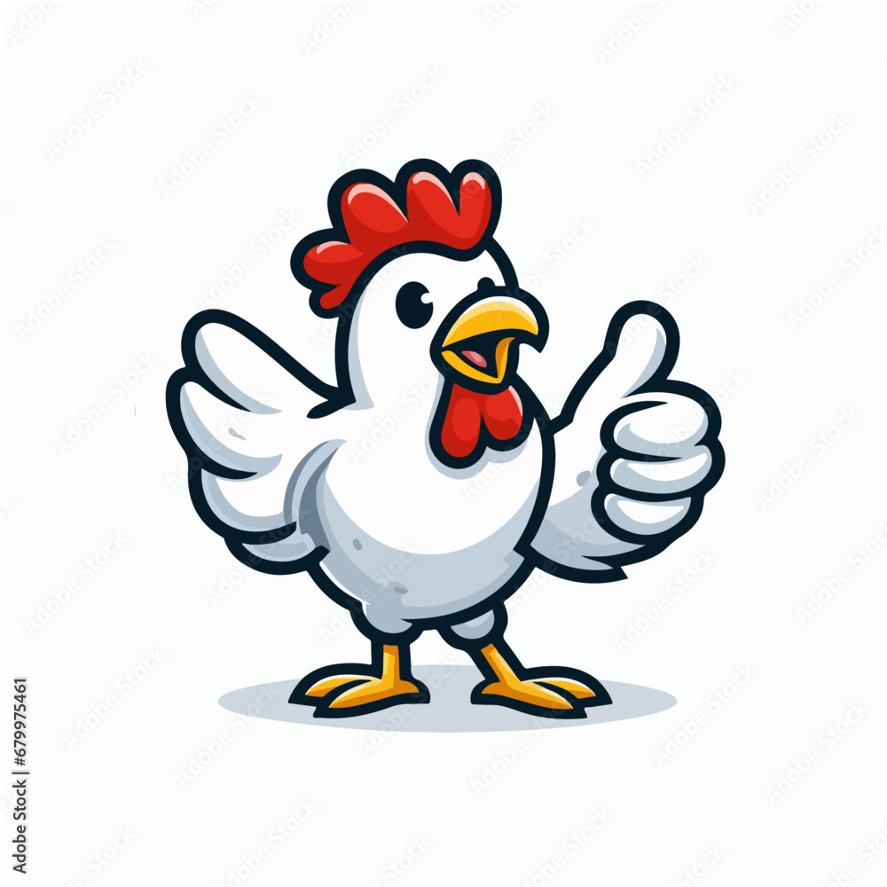 cartoon vector cute chicken giving thumbs up cartoon vector icon ...