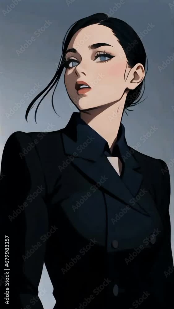 Elegance in Motion: 2D Cartoon Animation of a Glamorous Woman Model ...