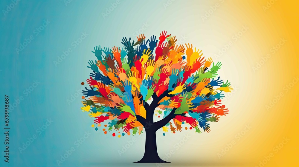 LGBTQ Rainbow tree drawing for illustration, background, symbolic ...