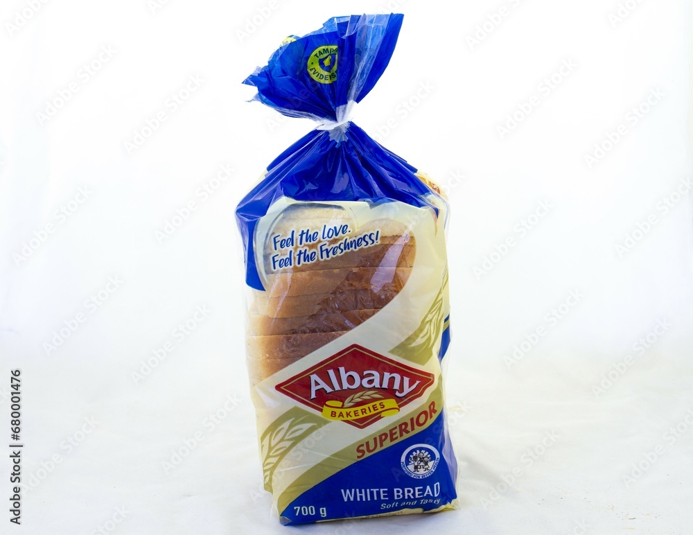 Johannesburg, South Africa - a loaf of Albany Superior white bread ...