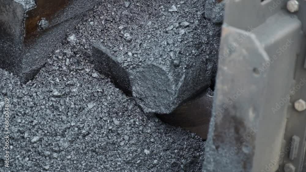 Process of asphalting road construction infrastructure by spreading ...