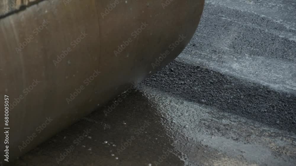 Process of asphalting road construction infrastructure by compressing ...