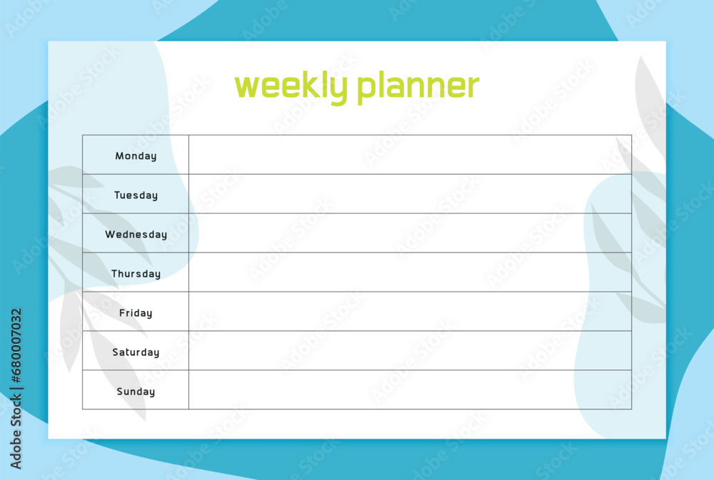 Weekly planner todo list organizer template design . Student plan ...