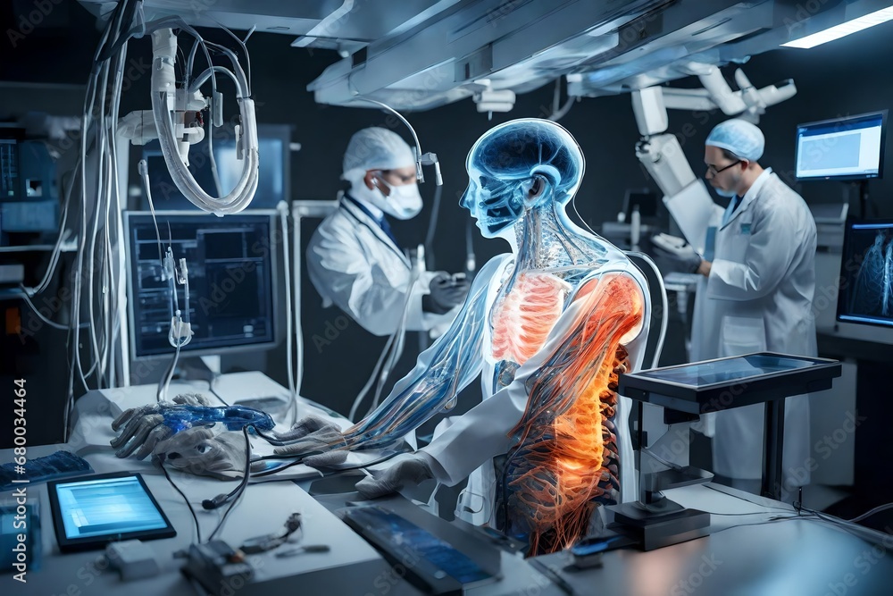 Advanced medical imaging system generating detailed 3D scans of the ...