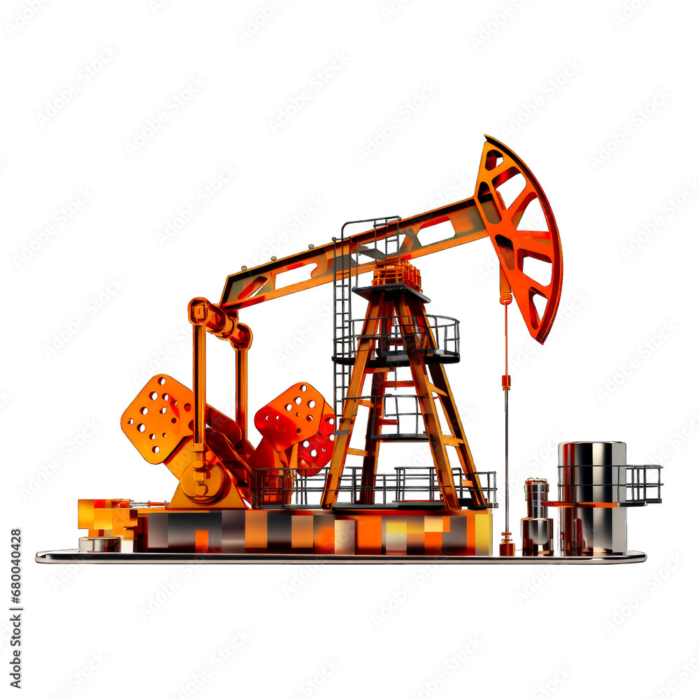 Oil pump jack. Transparent background or PNG file. Generated by AI ...