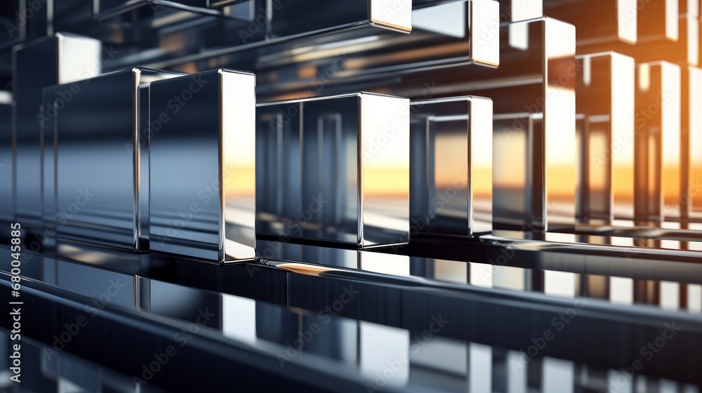 Detailed 3D rendering or illustration featuring gleaming steel and ...