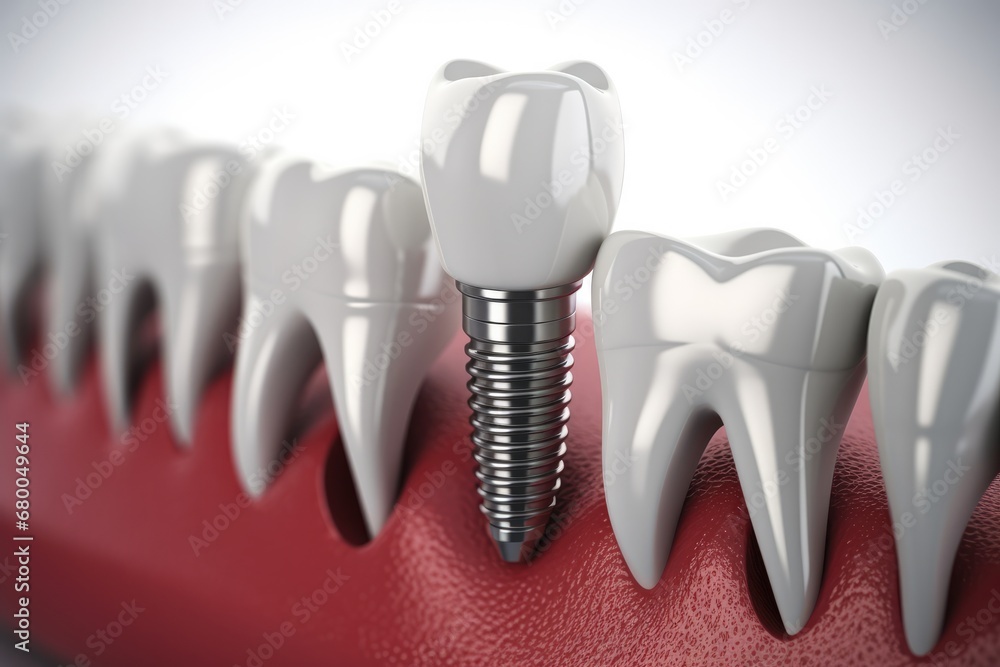 D Model Of Dental Implant . Сoncept Dental Implant Close-Ups, Realistic ...