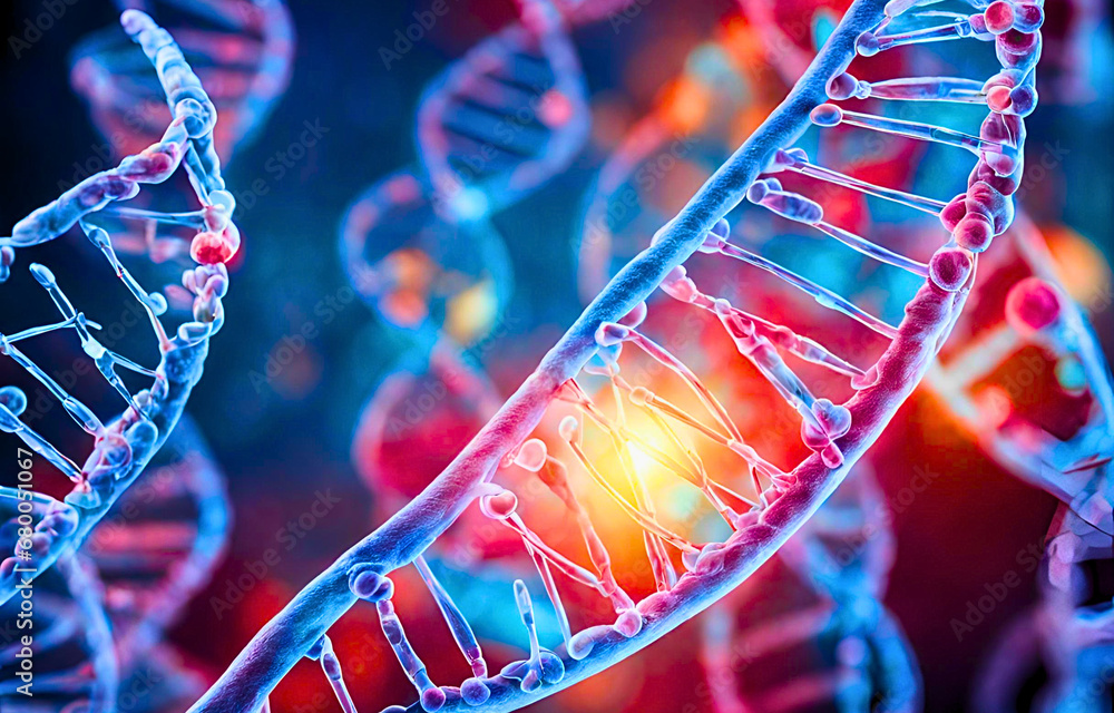 3D Rendered DNA Molecule Structure, DNA Structure in Virtual Reality ...