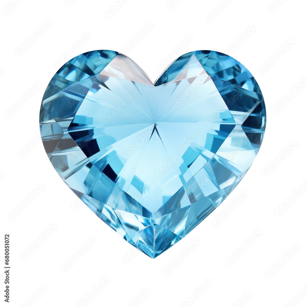 sky blue heart diamond isolated on transparent background,transparency ...