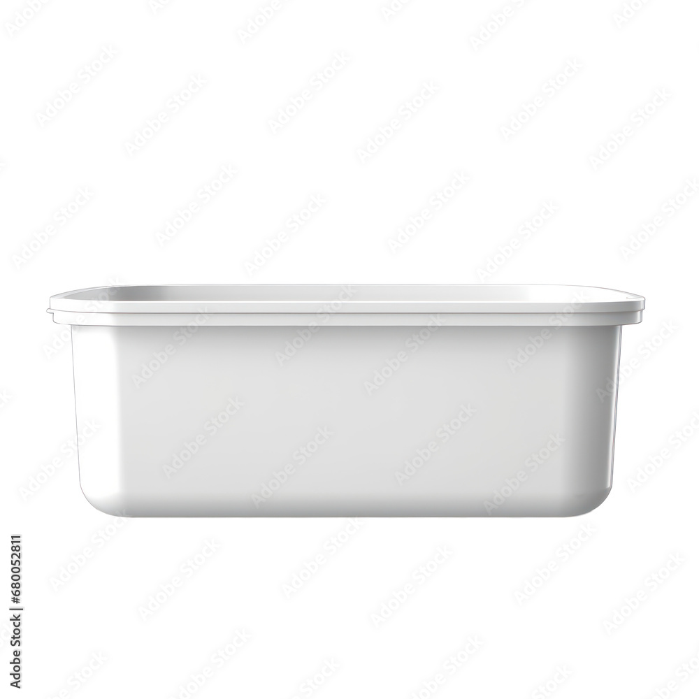 White plastic container box mockup isolated on transparent background ...