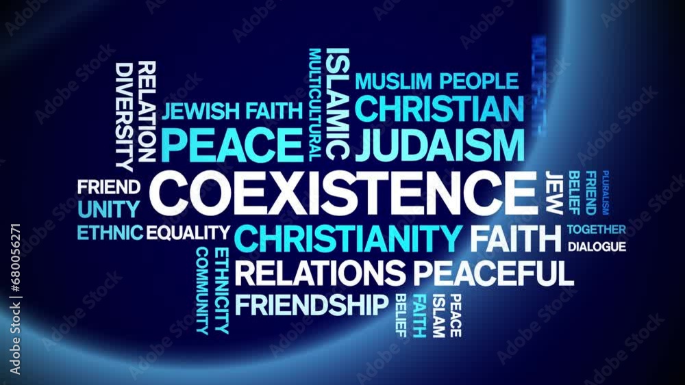 Coexistence animated tag word cloud;text design animation kinetic ...