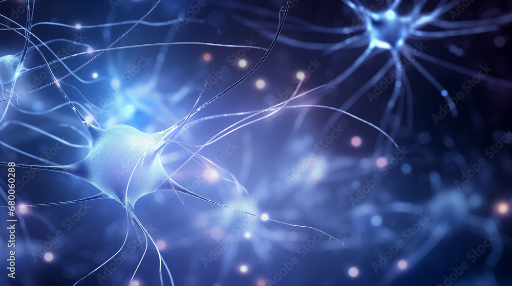 Neurons sending brain activity firing biology electrical nerve signal ...
