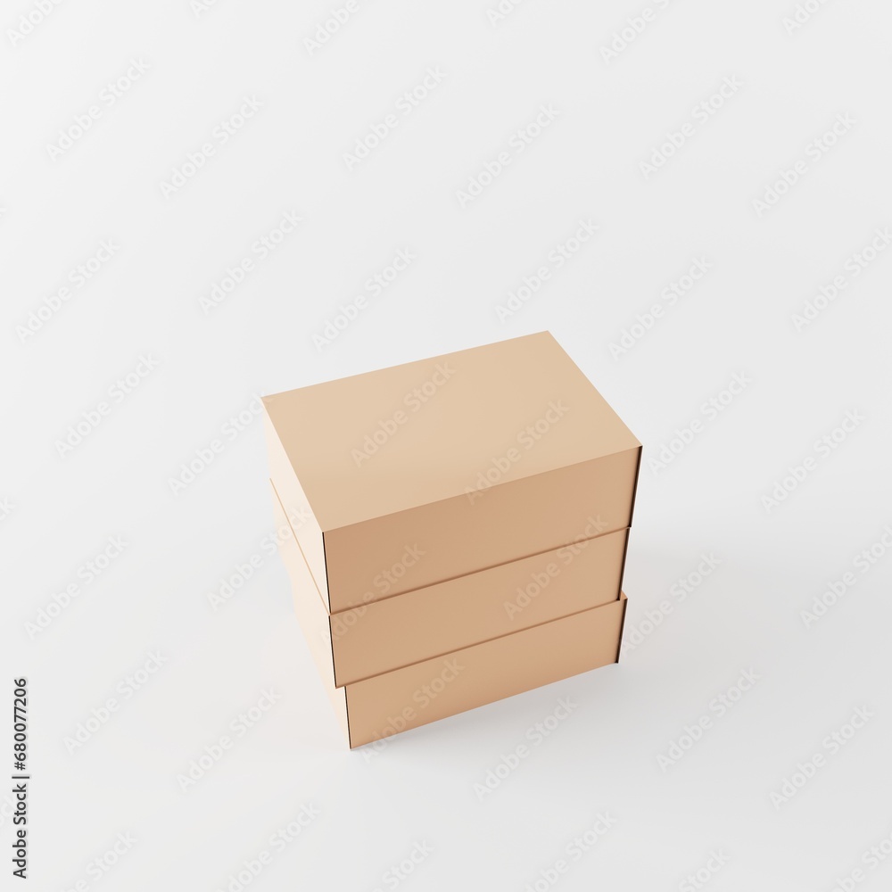 Realistic package Cardboard Sliding open Box on white background. For ...