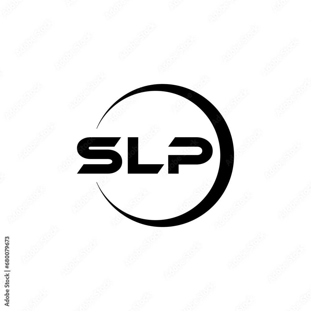 SLP letter logo design with white background in illustrator, cube logo ...