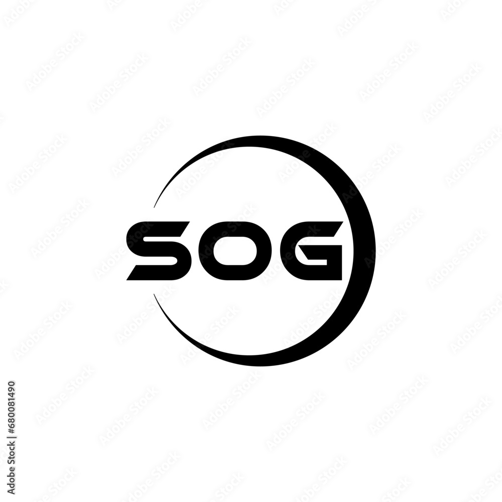 SOG letter logo design with white background in illustrator, cube logo ...