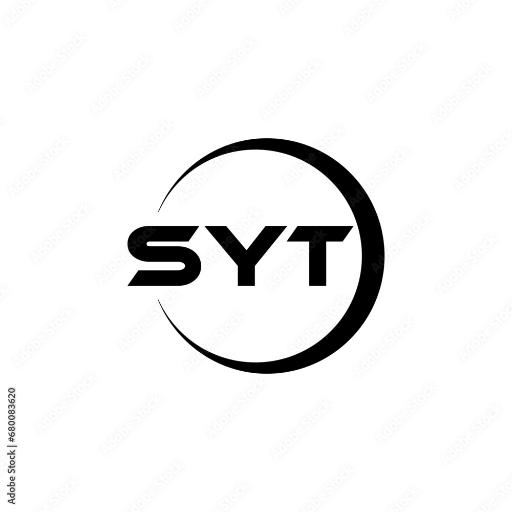 SYT letter logo design with white background in illustrator, cube logo ...