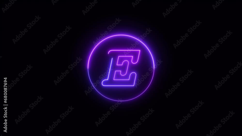 Neon font letter E . Animated neon alphabet, neon font E, neon text E ...