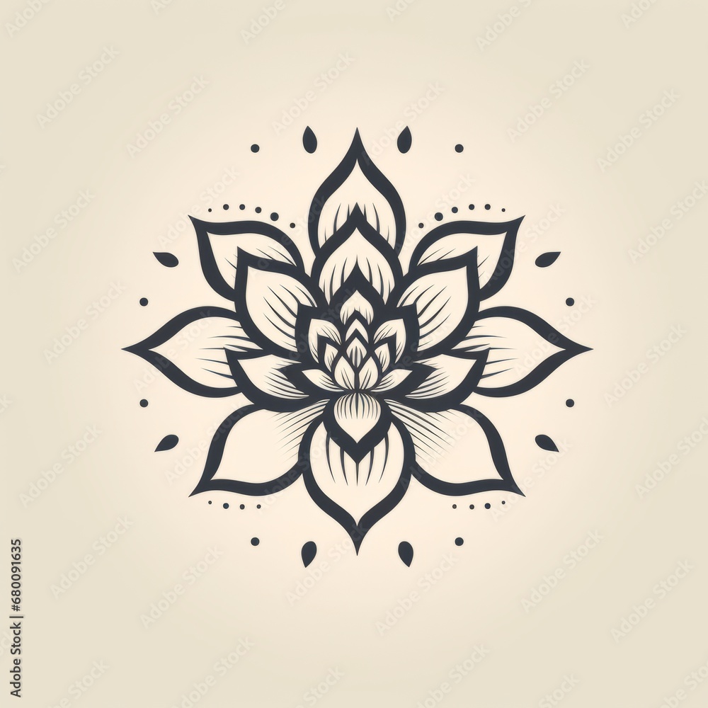 Minimalistic mandala design inspired by lotus blossom. Generative AI ...