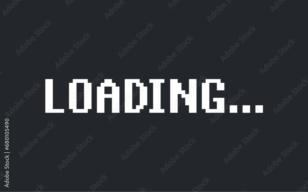 Retro video game pixel LOADING screen. Game loading old vintage game ...