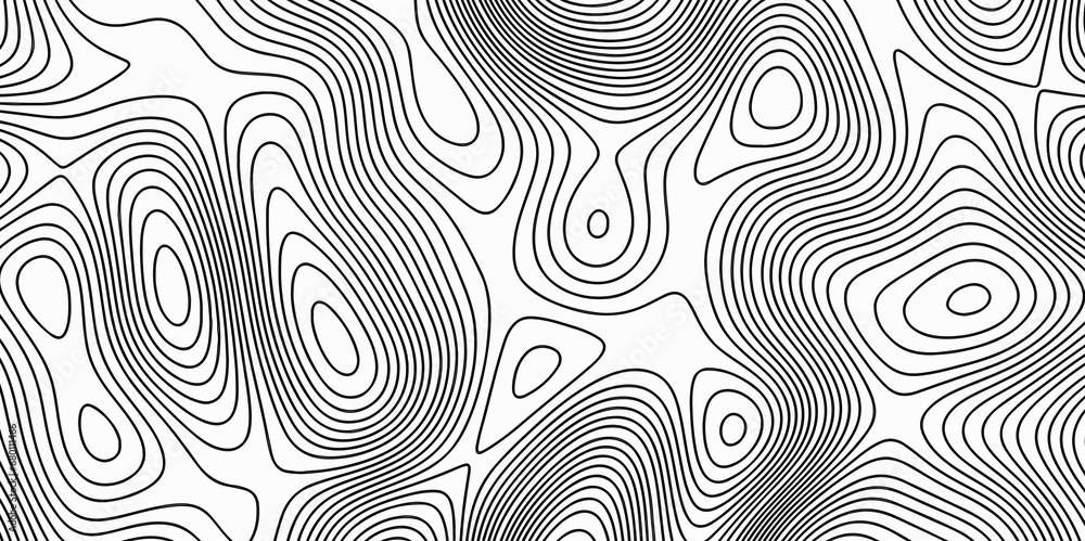 Topographic Map in Contour vine map with curvy wave isolines vector ...