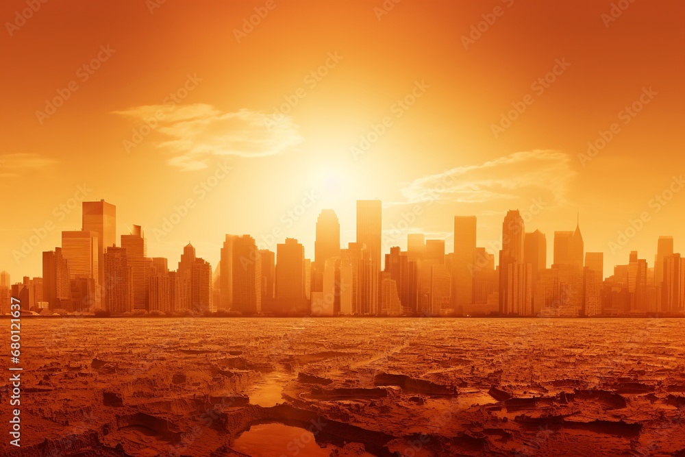 Urban Heat Island Phenomenon: Sweltering Heat Waves in Dense City Stock ...