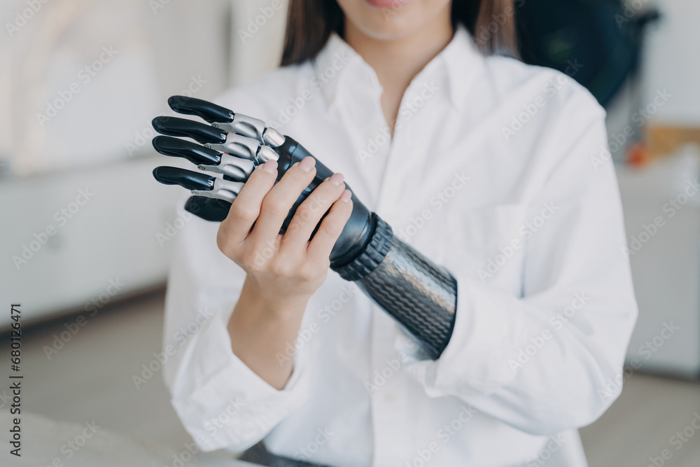 Embracing the future with a bionic hand, the epitome of human ...