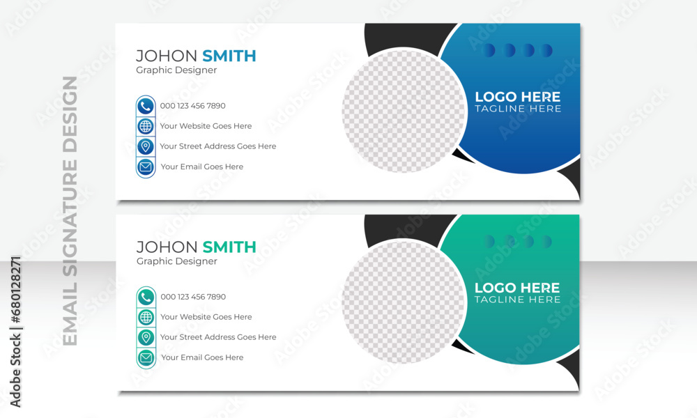 Professional geometric business and corporate email signature with an ...