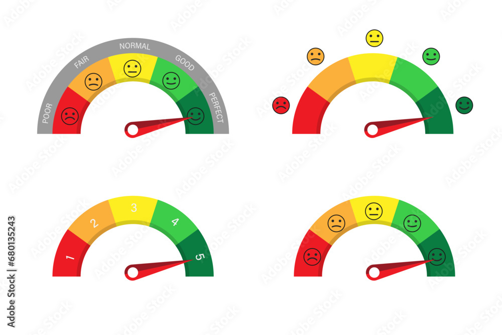 Creative vector illustration set of Emoticon customer satisfaction ...