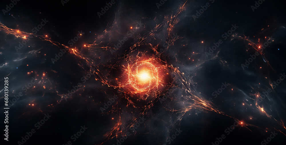 classical nova cataclysmic variable star, explosion of fire. Generative ...