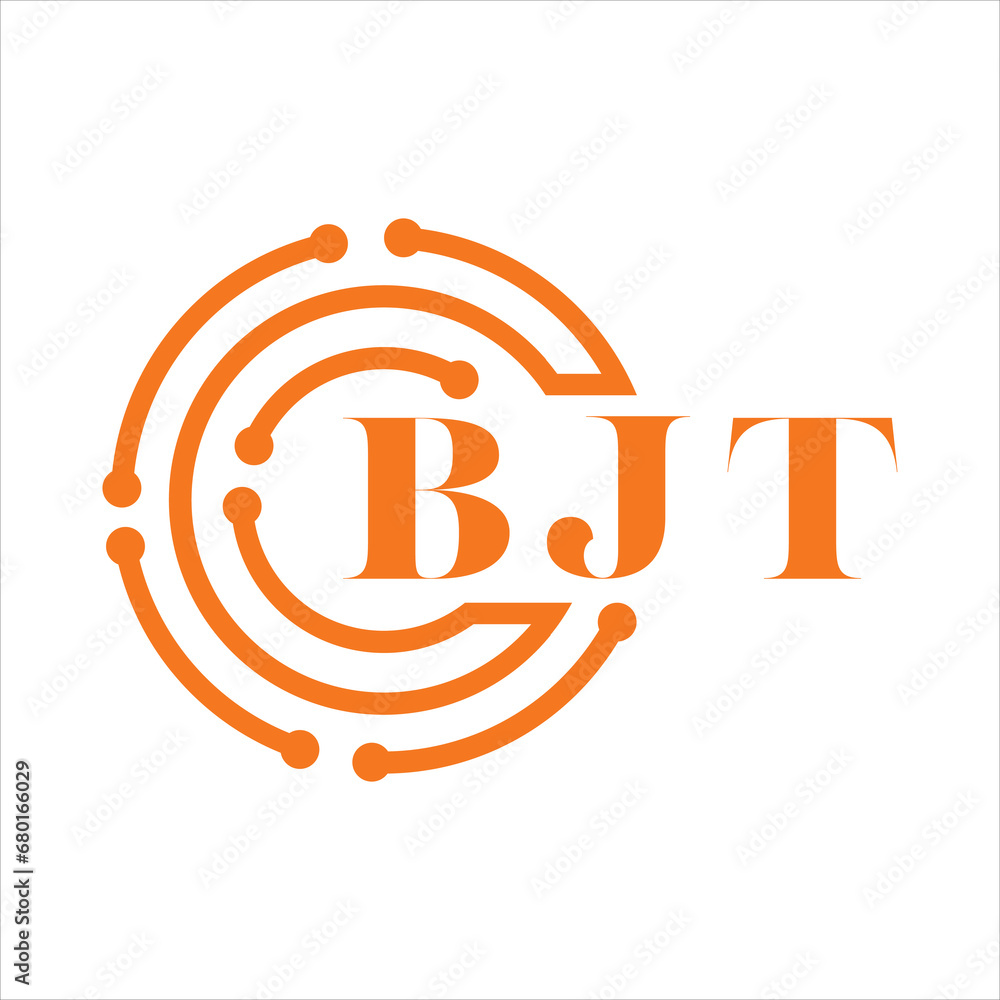 BJT letter design. BJT letter technology logo design on white ...