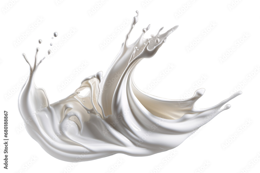 twisted milk splash isolated on a transparent background, creamy Yogurt ...