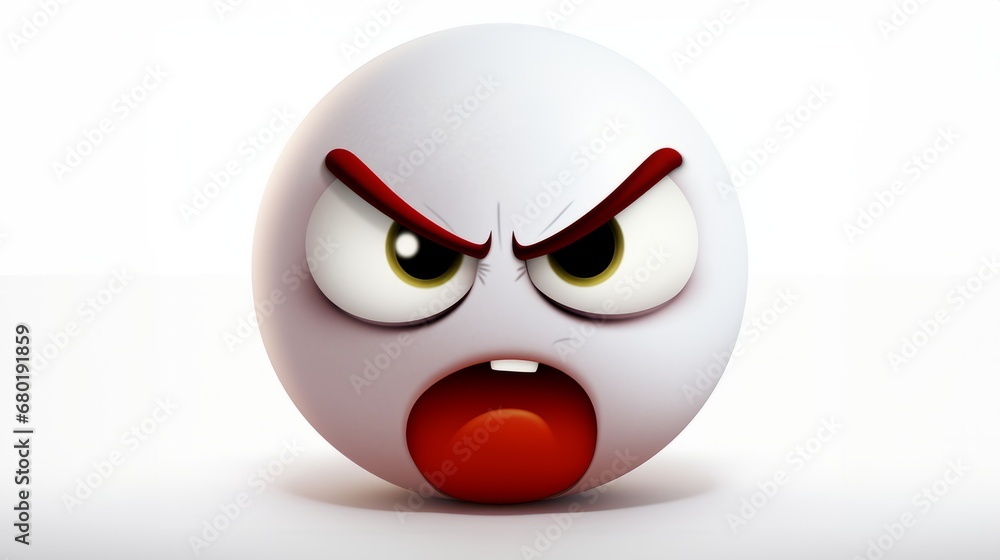 Angry Face Emoji. A face with a frowning mouth and eyes and eyebrows ...