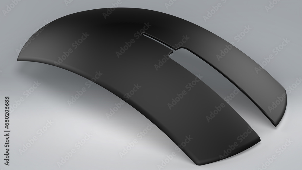 Matte Black Mouse Part. Left and Right Click Button. White background ...