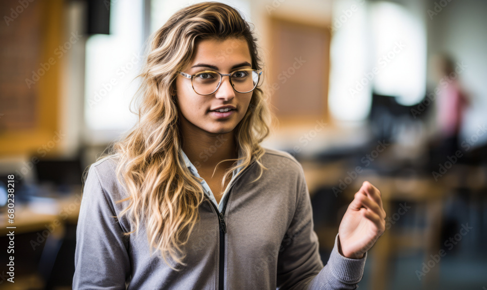Engineering Teacher guiding students in applying physical laws for ...