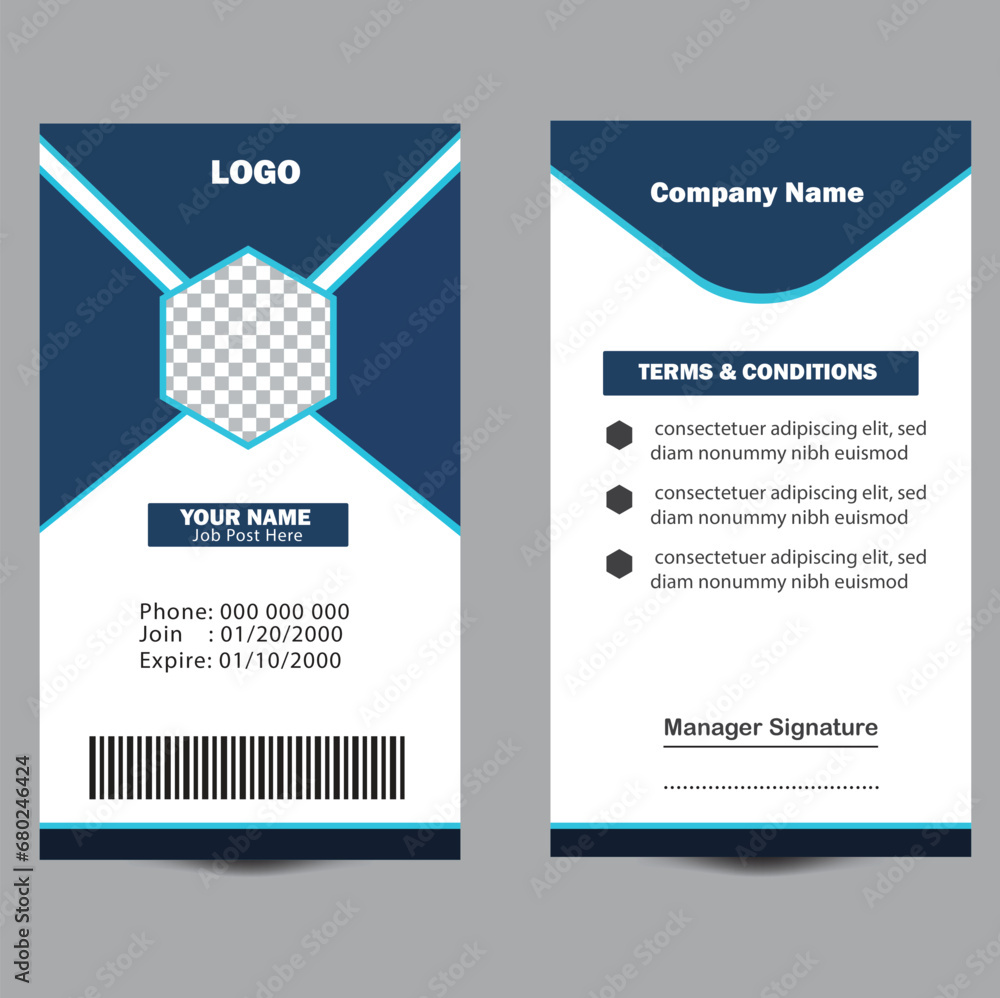 Vetor de Minimal Id Card Deign Id Card New Id Card Design 2023, Id Card ...