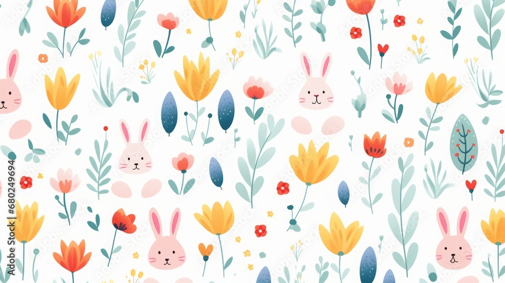 easter repeating patterns, white background, 16:9 Stock Illustration ...