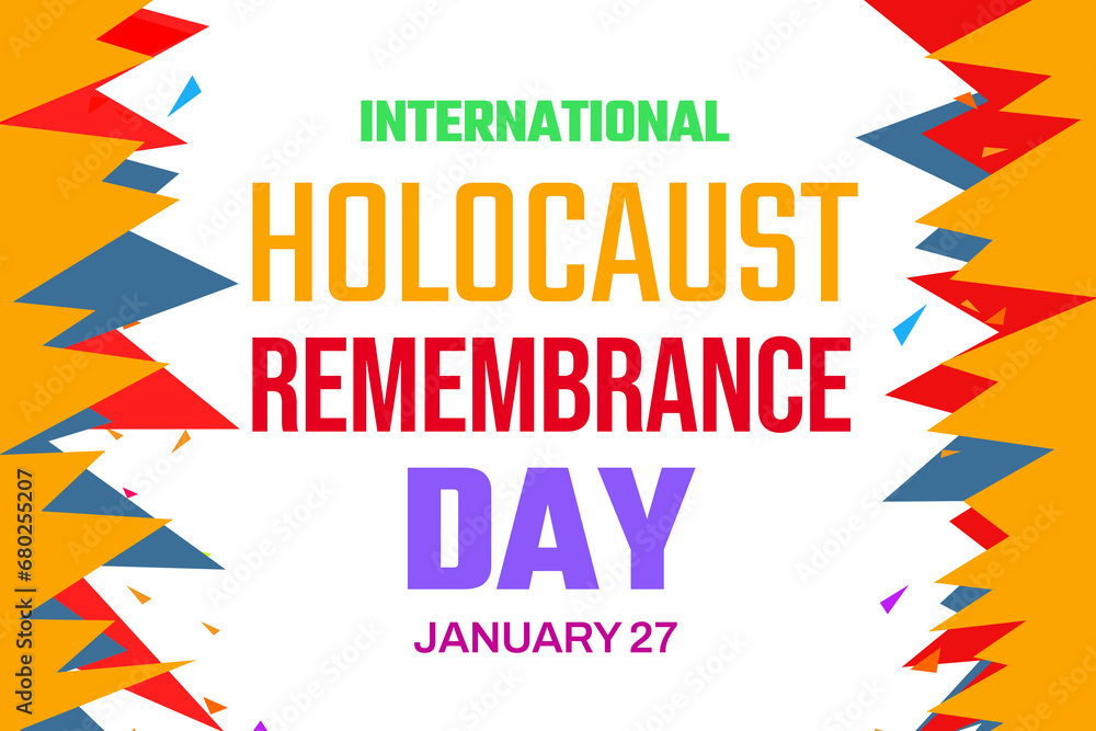 Remembrance of holocaust background in different color shapes design ...