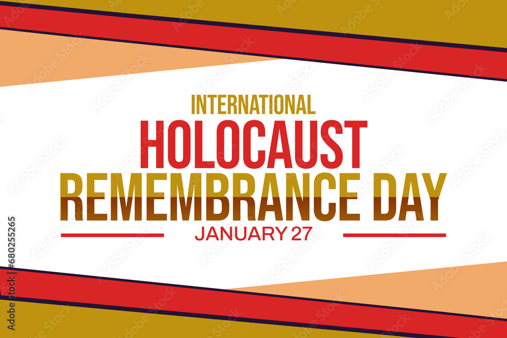 Remembrance of holocaust background in traditional border design with ...