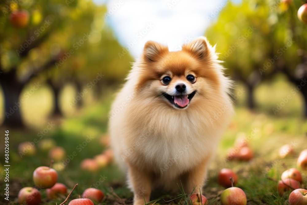 Environmental portrait photography of a funny pomeranian being at a dog ...