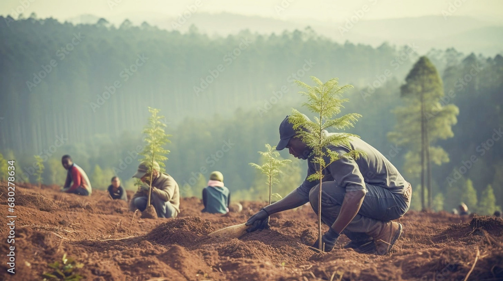 copy space, stockphoto, african people working on a reforestation ... copy space, stockphoto, african people working on a reforestation ...