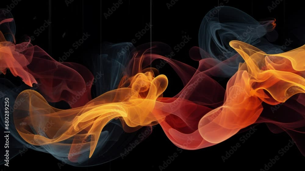 Nature Smoke on black background. Illustration - Animation, includes ...
