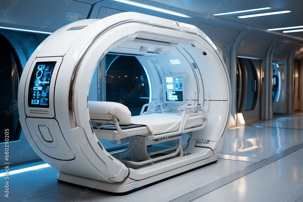 Capsule of immortality, modern medical technology, station equipped ...
