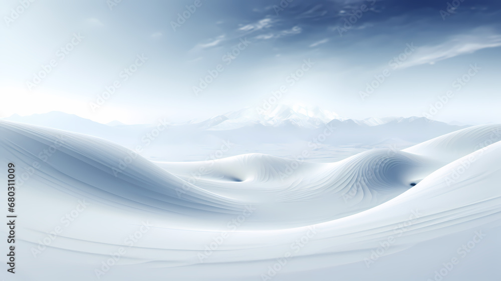 ice cold frozen snow mountain dune landscape background. abstract white ...