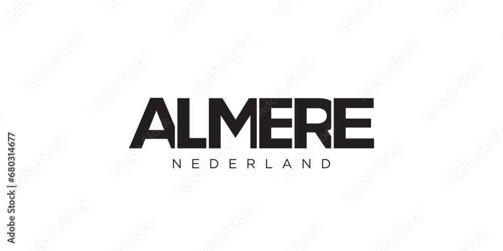 Almere in the Netherlands emblem. The design features a geometric style ...
