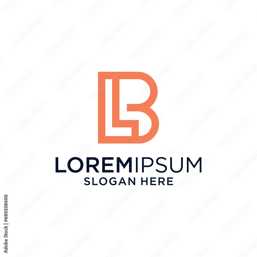 l b logo design line art Stock Vector | Adobe Stock