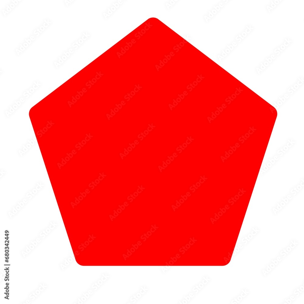 Red pentagon shape icon Stock Illustration | Adobe Stock