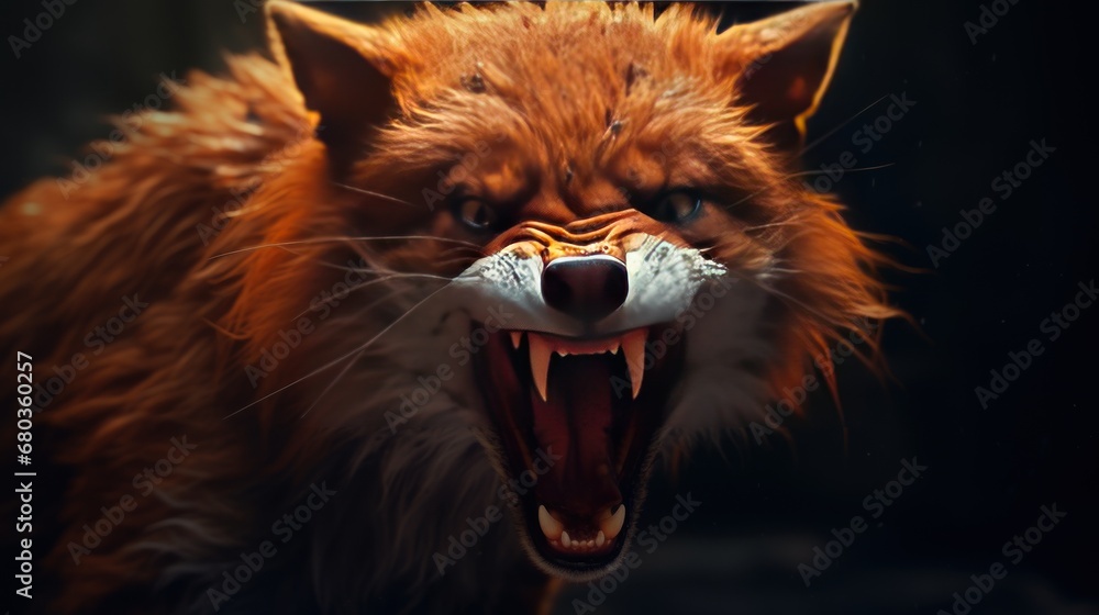 angry fox background wallpaper ai generated Stock Illustration | Adobe ...