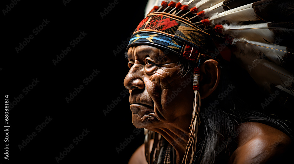 Portrait photo of Indigenous people of the Americas ,Red Indian, Native ...