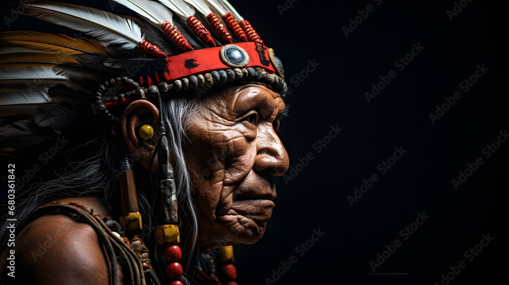 Portrait photo of Indigenous people of the Americas ,Red Indian, Native ...